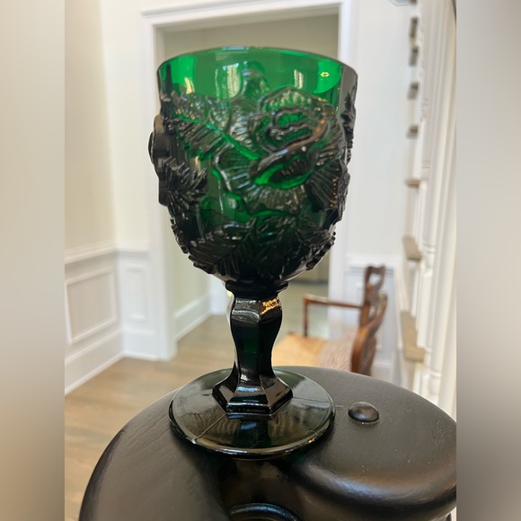 Fenton | Dining | Lg Wright Glass Emerald Green Fenton Goblet 5 | Poshmark